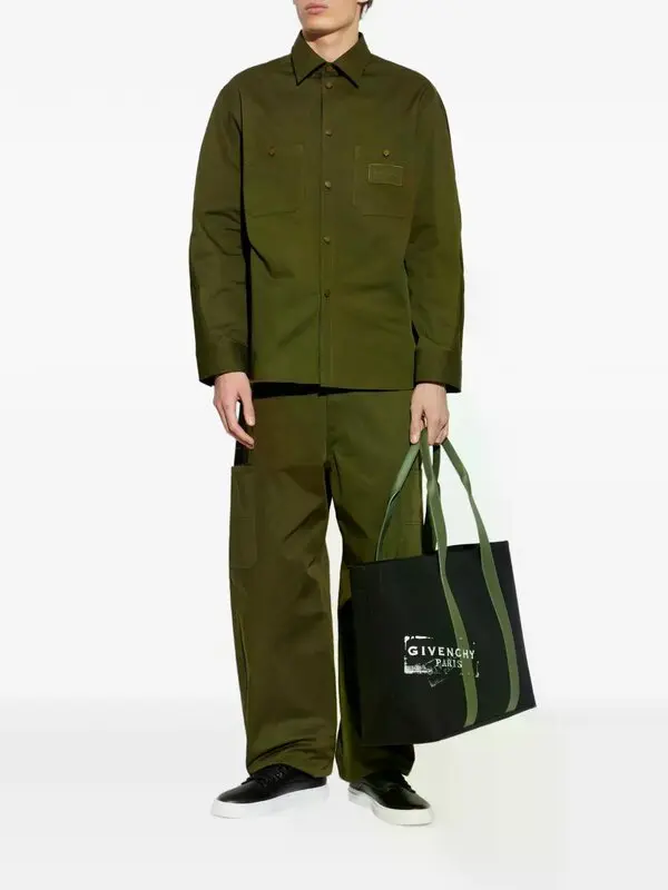 Givenchy Couture Seam Logo-patch Pocket-detail Cotton Shirt