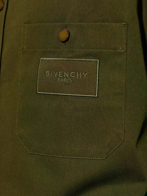Givenchy Couture Seam Logo-patch Pocket-detail Cotton Shirt