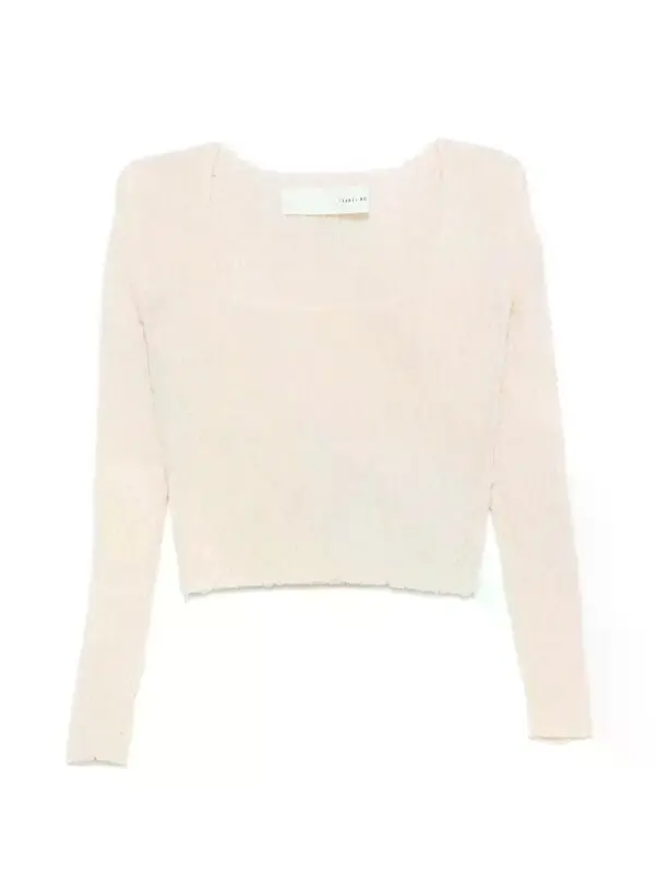 Isabel Benenato Textured Cropped Sweater