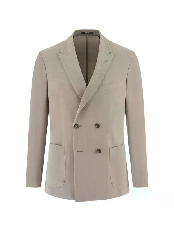 Boggi Milano Double-breasted Patch-pockets Blazer - Neutrals
