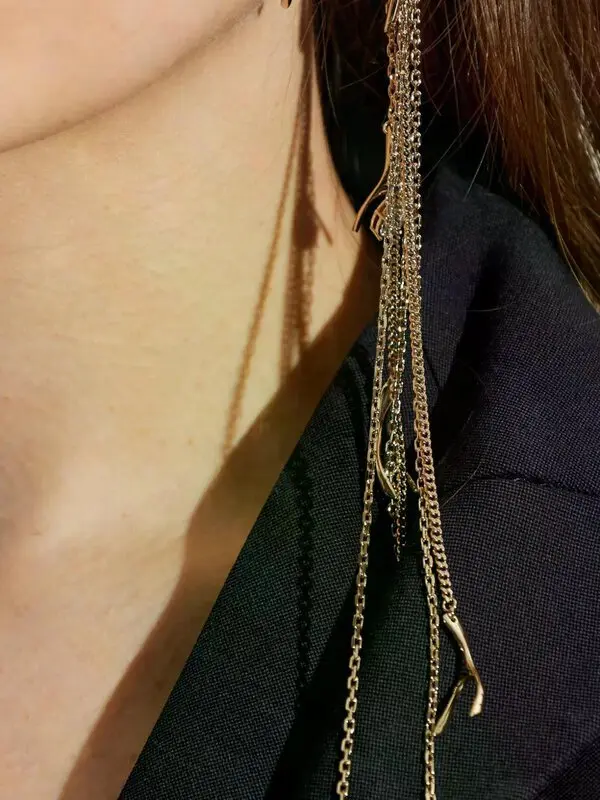 Alexander McQueen Wishbone Crystal-embellished Drop Earrings - Gold