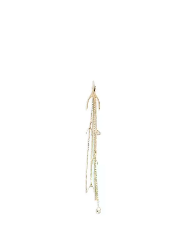 Alexander McQueen Wishbone Crystal-embellished Drop Earrings - Gold