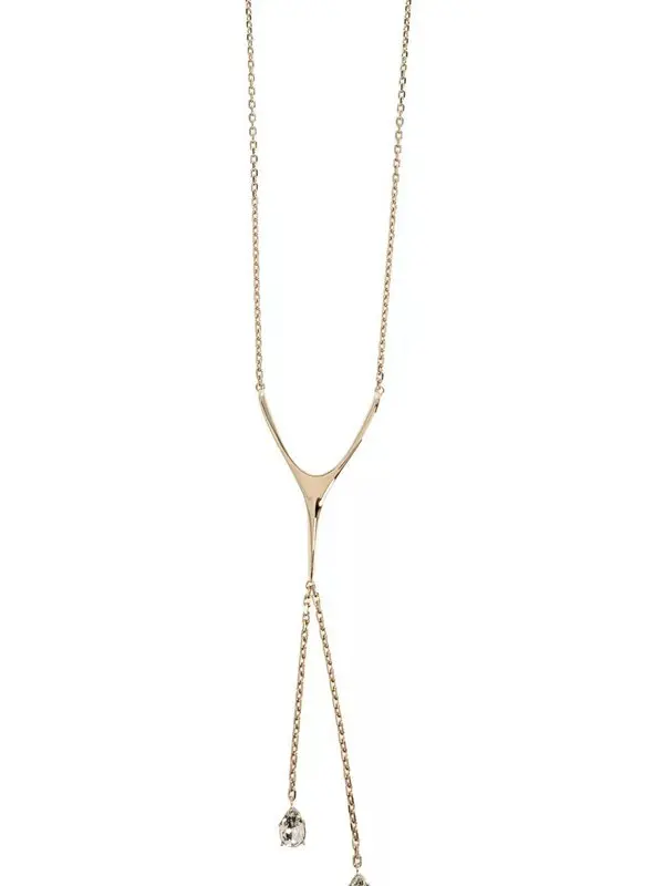 Alexander McQueen Y-motif Crystal-pendant Layered Necklace - Gold