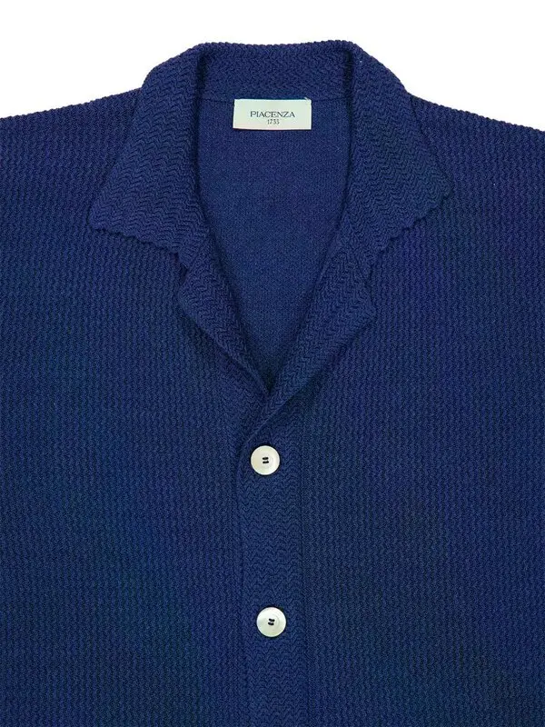 PIACENZA CASHMERE 1733 Textured Knit Jacket - Blue