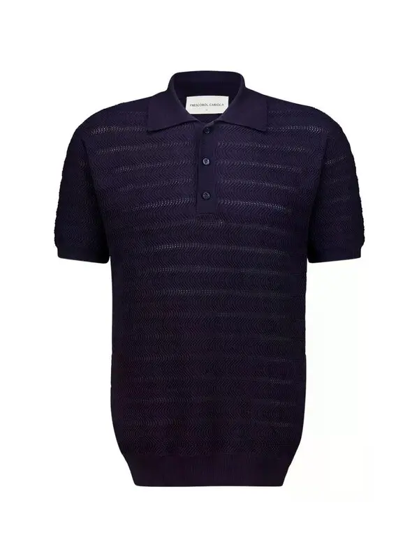 Frescobol Carioca Vidal Chevron-knit Polo Shirt