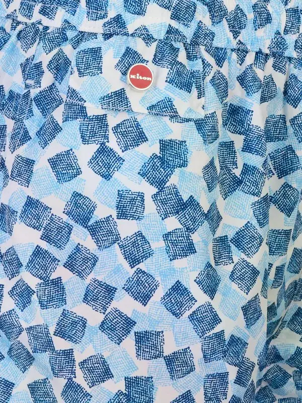 Kiton Geometric-print Swim Shorts - Blue