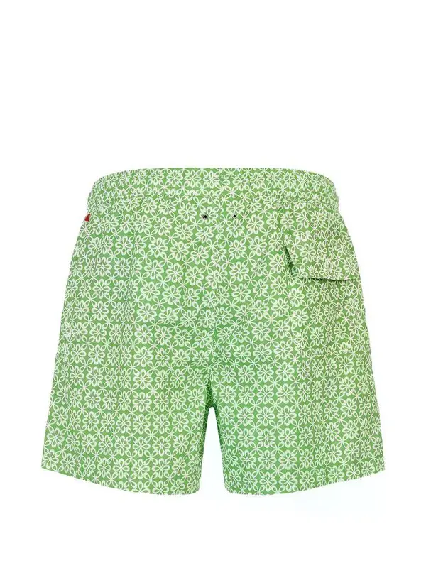 Kiton Floral-print Swim Shorts - Green