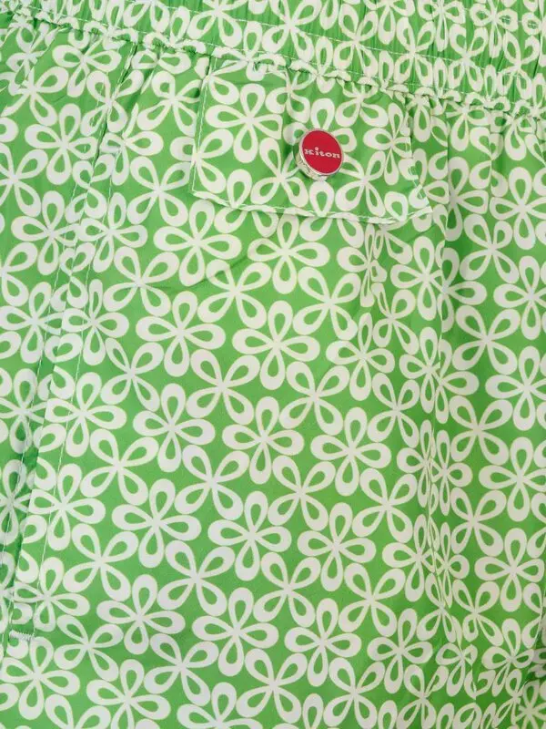 Kiton Floral-print Swim Shorts - Green