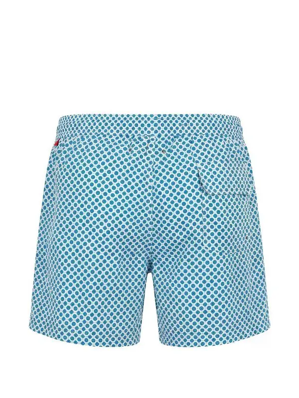 Kiton Geometric-print Swim Shorts - White