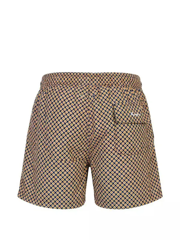 Kiton Geometric-print Swim Shorts - Blue