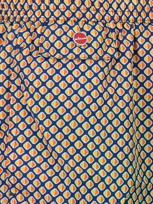 Kiton Geometric-print Swim Shorts - Blue
