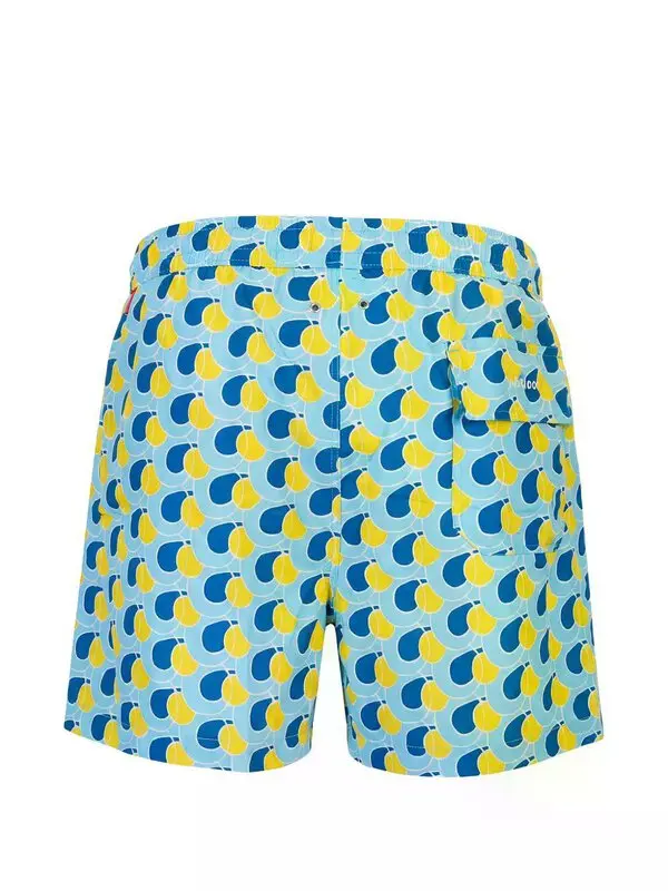 Kiton Abstract-print Swim Shorts - Blue