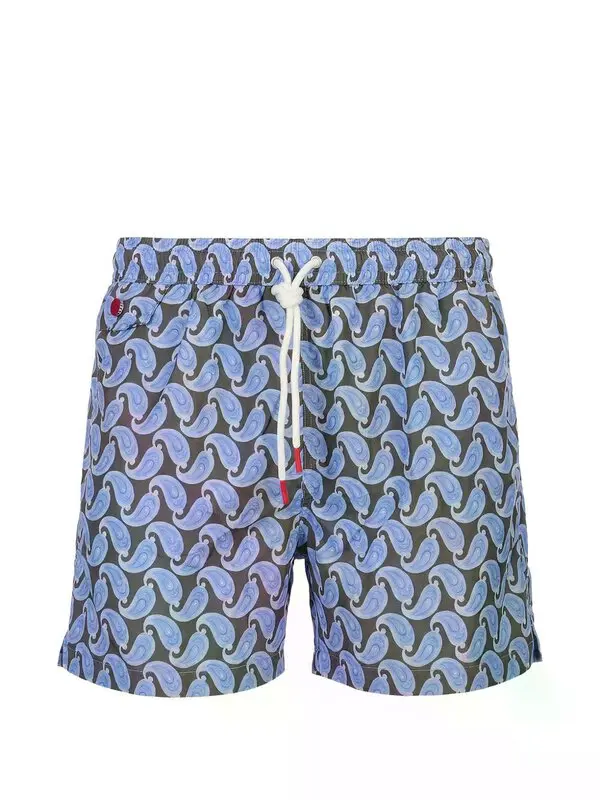 Kiton Paisley-print Swim Shorts - Grey