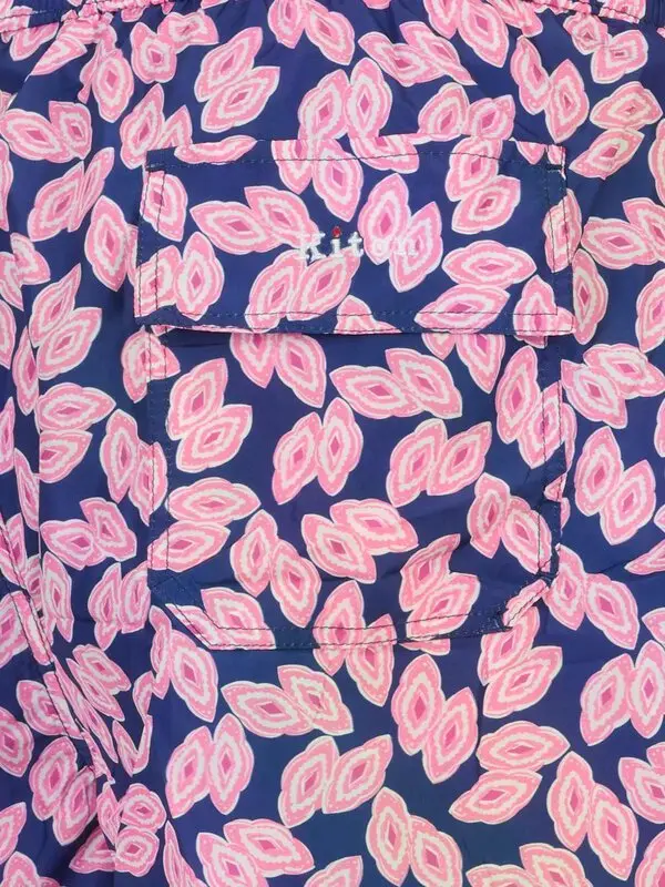 Kiton Geometric-print Drawstring Swim Shorts