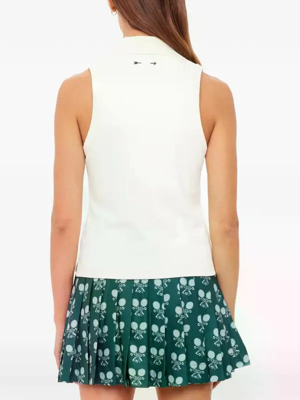 The Upside Collared Sleeveless Polo Top - Neutrals