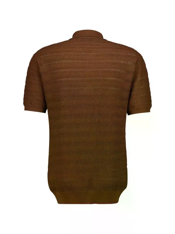 Frescobol Carioca Vidal Chevron-knit Polo Shirt - Brown