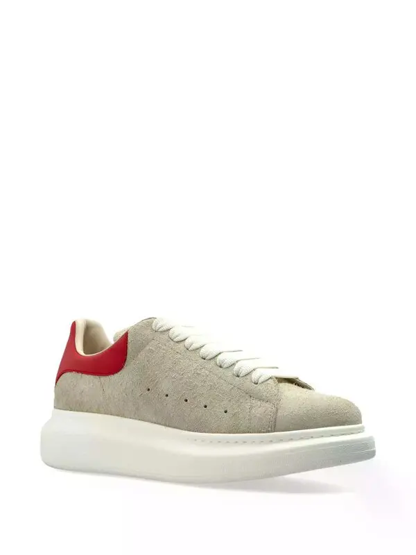 Alexander McQueen Oversized Lace-up Suede Sneakers - Neutrals