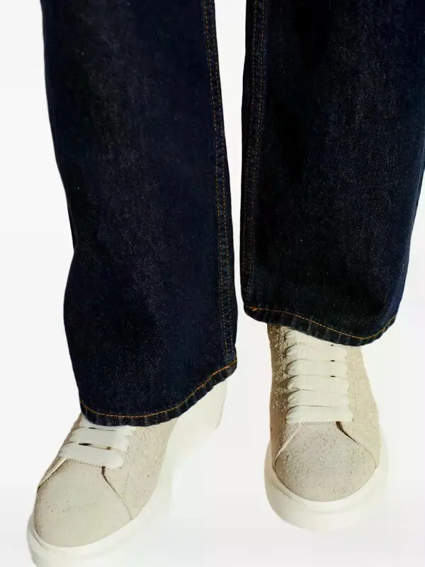 Alexander McQueen Oversized Lace-up Suede Sneakers - Neutrals