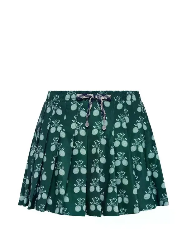 The Upside Racquet-patterned Pleated Miniskirt