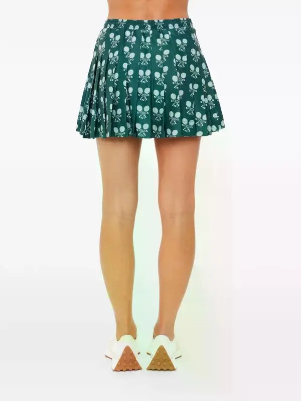 The Upside Racquet-patterned Pleated Miniskirt