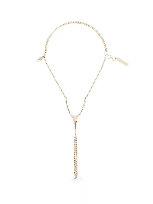 Alexander McQueen Wishbone Plaque Chain Bracelet - Gold