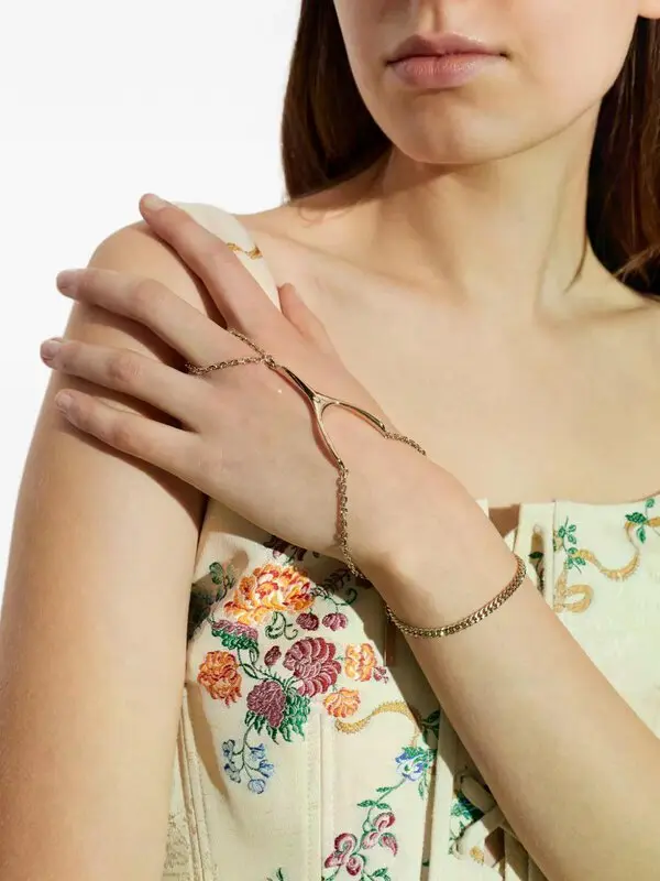 Alexander McQueen Wishbone Plaque Chain Bracelet