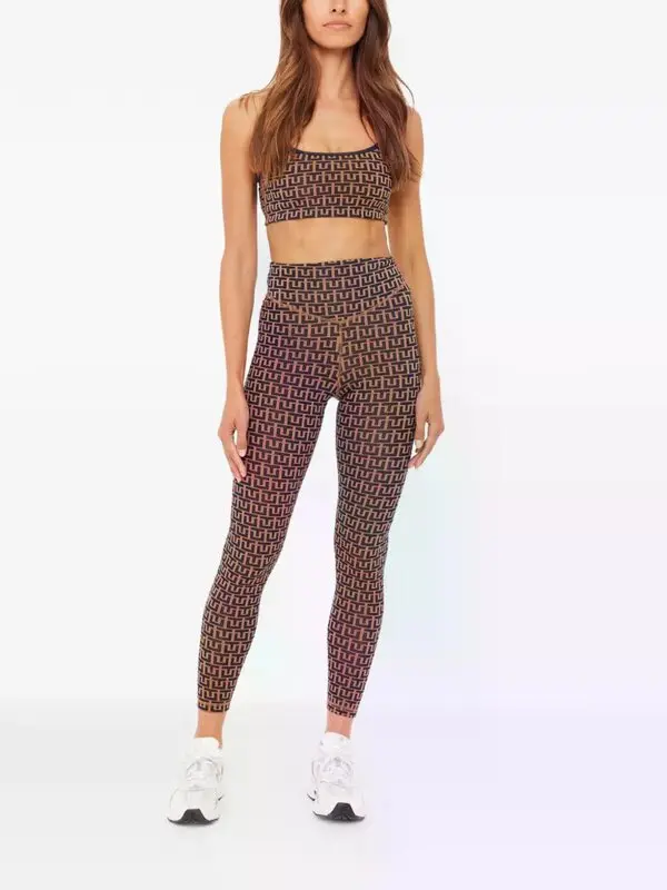 The Upside Castilla Bowie Geometric-print Bra - Neutrals