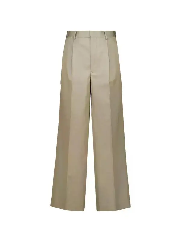 Auralee Pleated Wool Trousers - Neutrals