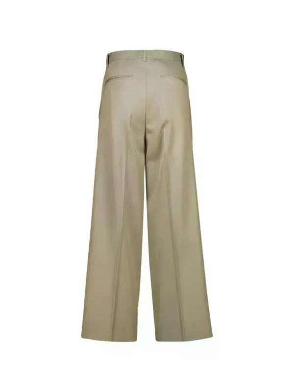 Auralee Pleated Wool Trousers - Neutrals