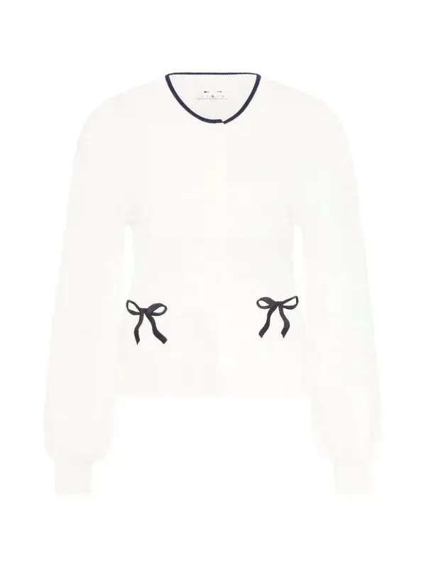 The Upside Bow-detail Cardigan - White