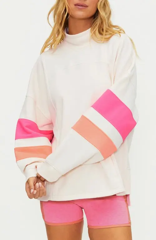Beach Riot Jaylyn Colorblock Cotton Sweatshirt - Shoreline Colorblock