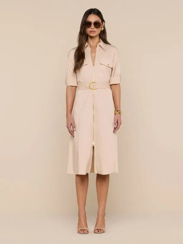 L'Agence Callen Shirt Dress - Biscuit