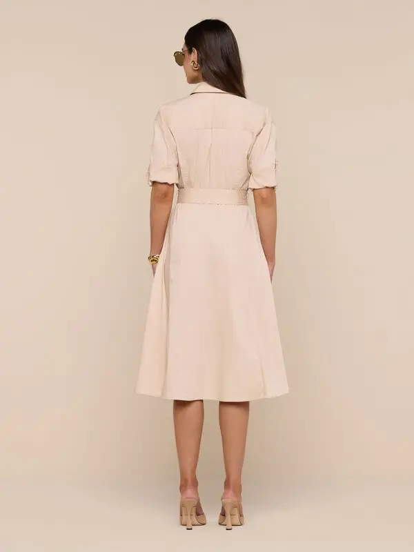 L'Agence Callen Shirt Dress - Biscuit