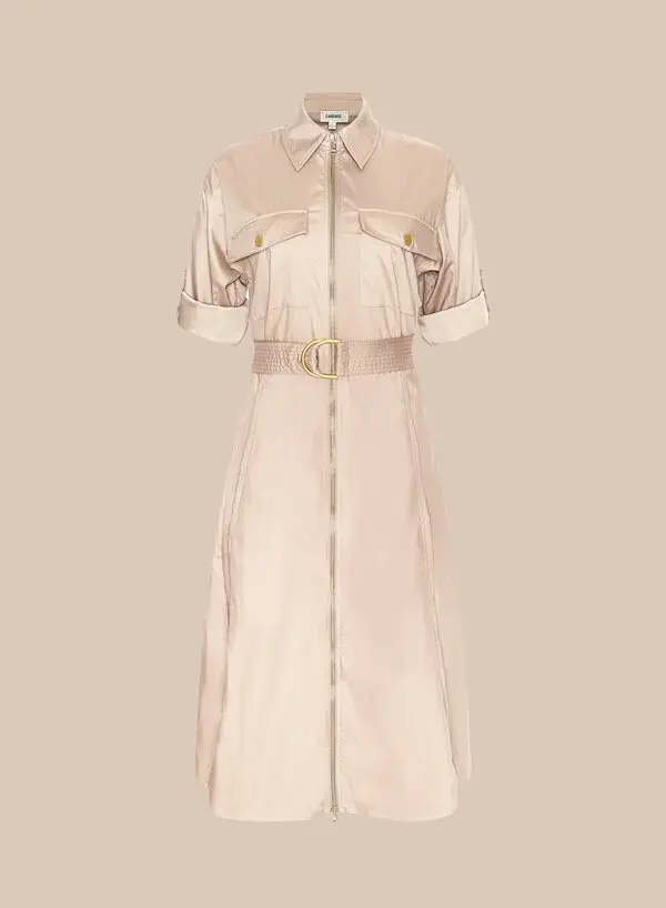 L'Agence Callen Shirt Dress - Biscuit