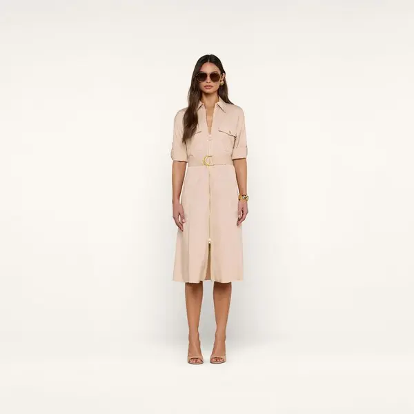 L'Agence Callen Shirt Dress - Biscuit