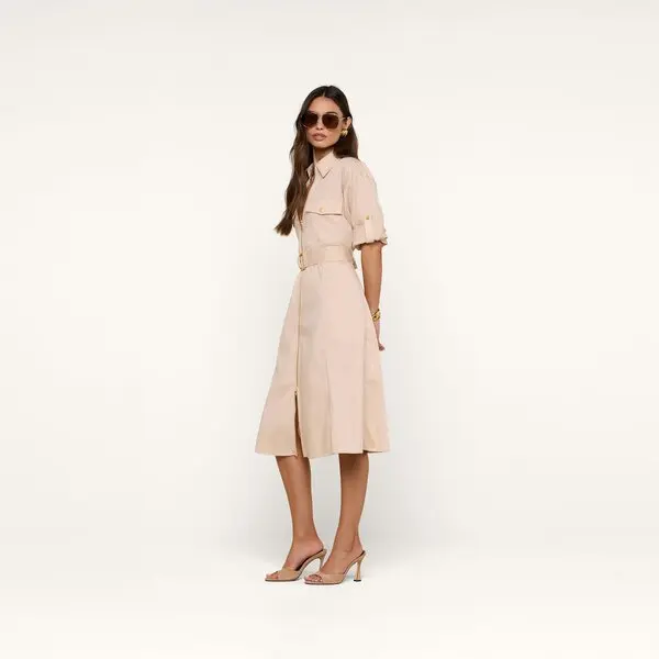 L'Agence Callen Shirt Dress - Biscuit