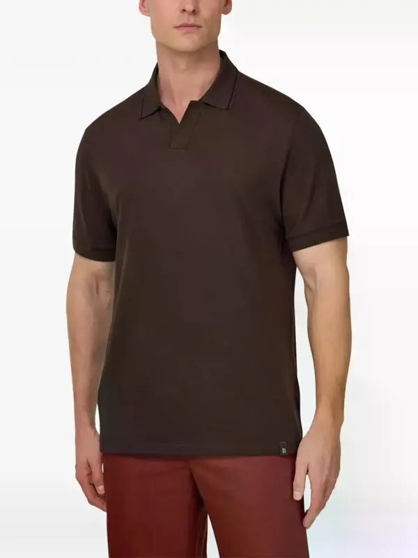 Boggi Milano Open-collar T-shirt - Brown