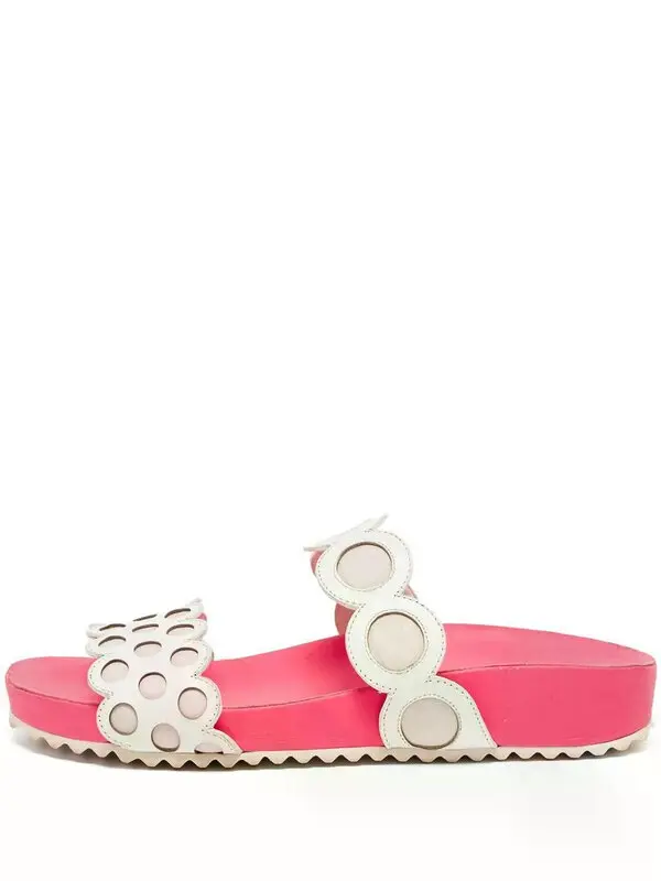 SOPHIA WEBSTER Polka-dot Embellished Slide Sandals - White