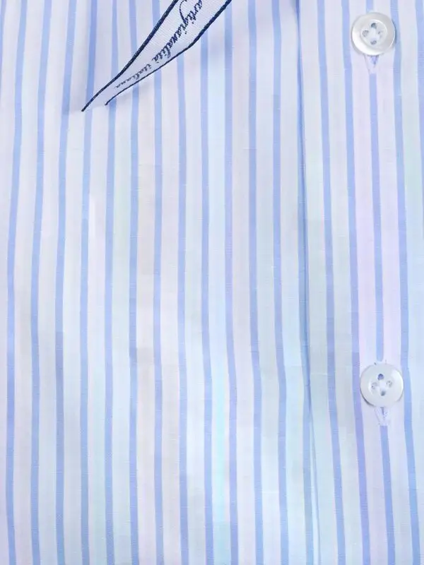MAZZARELLI Striped-pattern Slim-fit Shirt - White