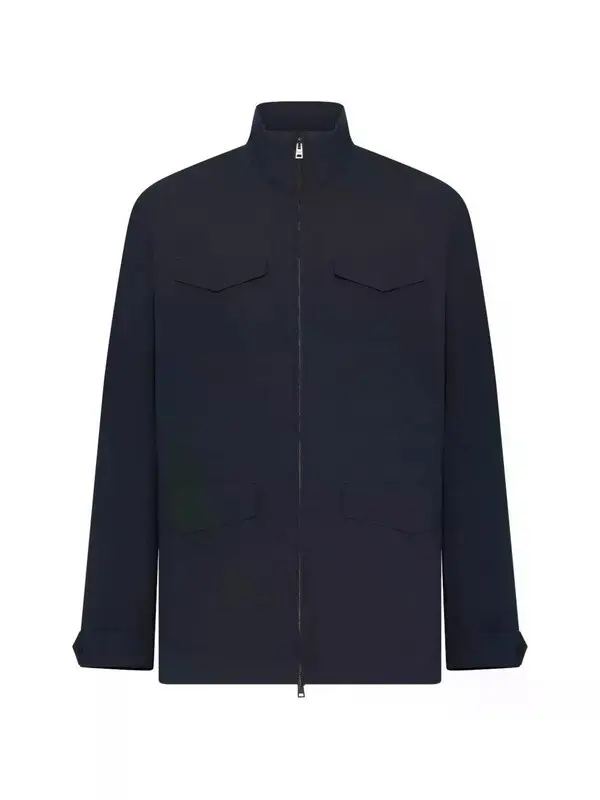 Herno High-neck Multi-pocket Jacket - Blue