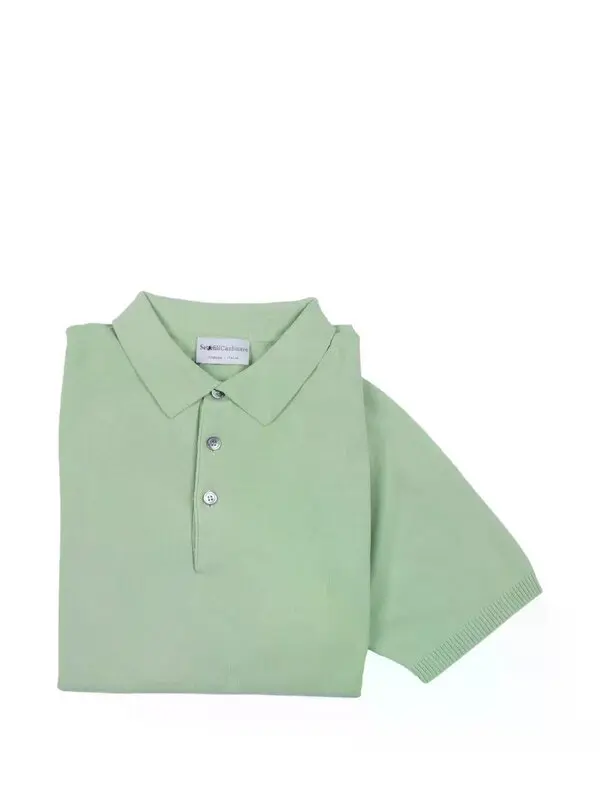 SETTEFILI CASHMERE Buttoned Polo Shirt - Green