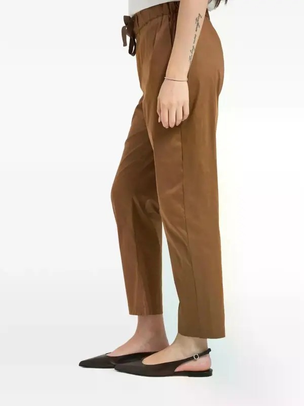 SEMICOUTURE Drawstring-waist Cropped Trousers - Brown