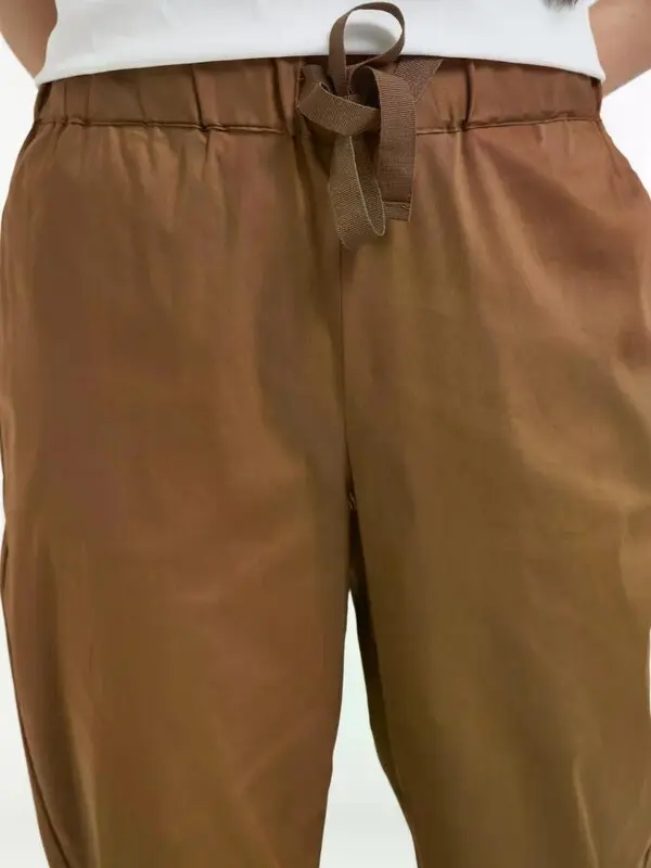 SEMICOUTURE Drawstring-waist Cropped Trousers - Brown