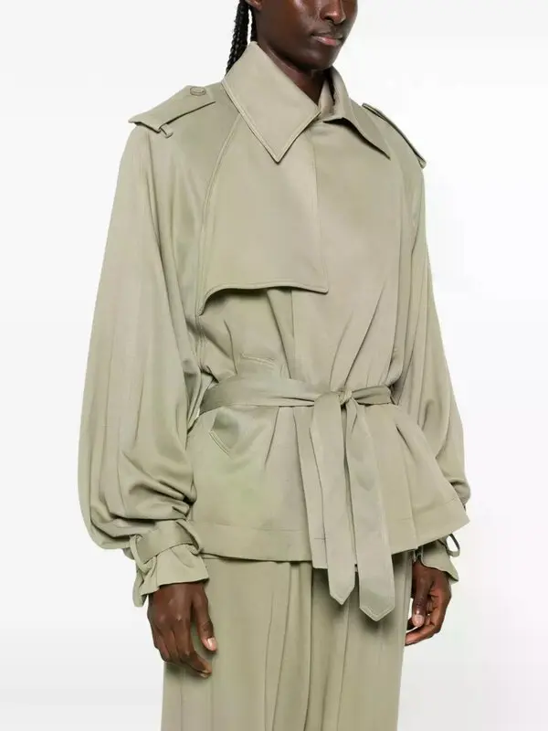 THE FRANKIE SHOP Elva Belted Jacket - Green