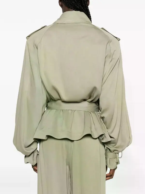 THE FRANKIE SHOP Elva Belted Jacket - Green