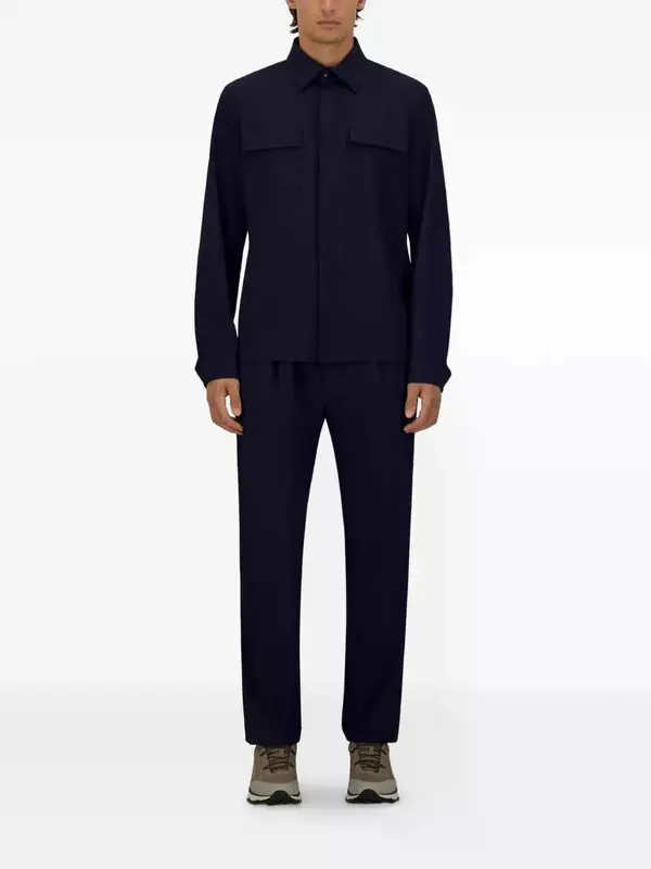 Herno Elasticated-waist Bi-stretch Wool Trousers