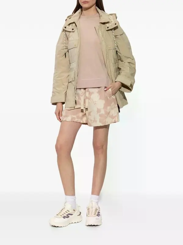 Moncler Beige Multi-pocket Hooded Coat - Neutrals