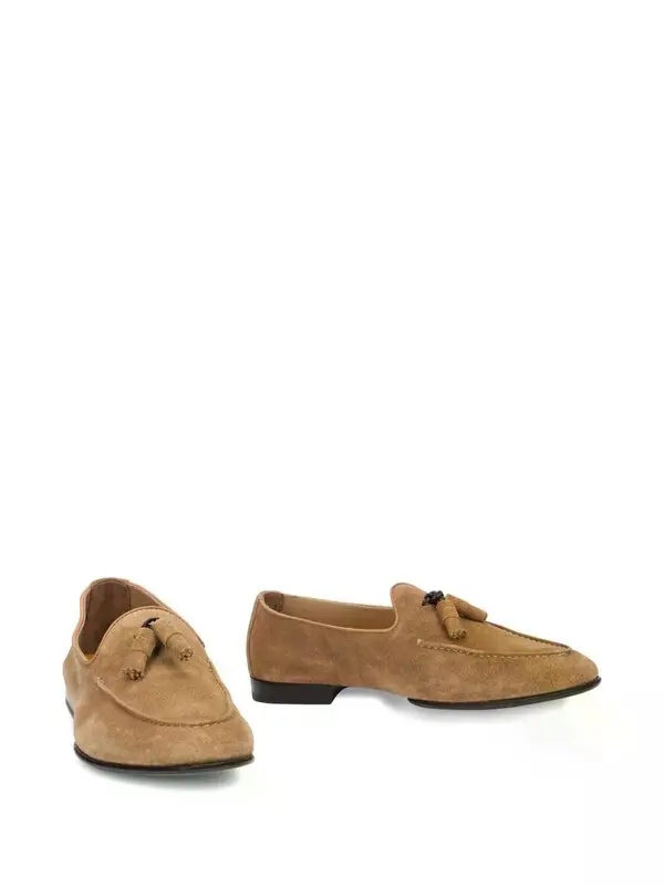 DOUCAL'S Tassel-detail Suede Loafers - Neutrals