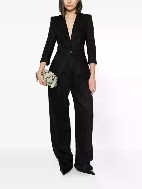 Elisabetta Franchi Pleated Trousers - Black