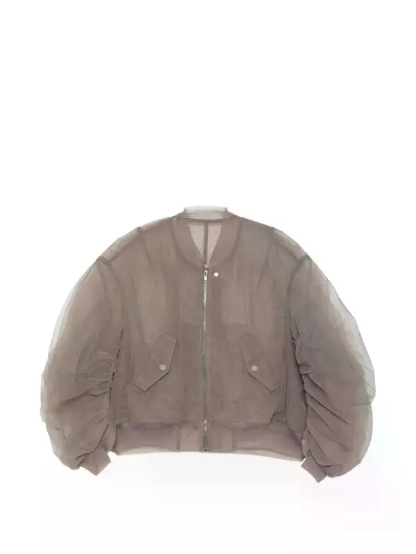 Rick Owens Crinkled Sleeve Bomber Jacket - Brown